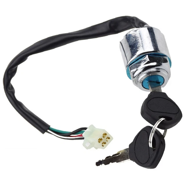 BARREL KEY SWITCH Motorcycle Ignition 4 Wire Electric Door Switch For ...