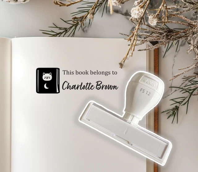 CUSTOM LIBRARY OF Stamp Personalised Book Stamp, self-ink teacher stamp ...