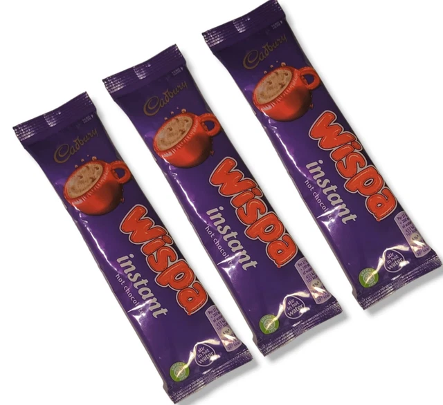 CADBURY WISPA INSTANT Hot Chocolate Sachets 3 x 27g BRAND NEW just add ...