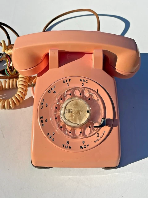 VINTAGE BUBBLE GUM Pink Rotary Telephone Original Cord, Wire & Plug £85 ...