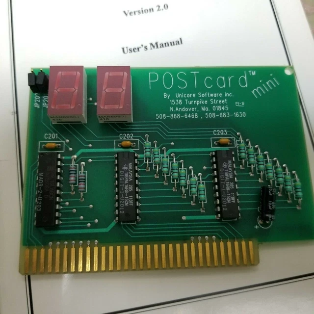 UNICORE SOFTWARE POSTCARD MINI Diagnostic Card 2.0 board tester 8 16 ...