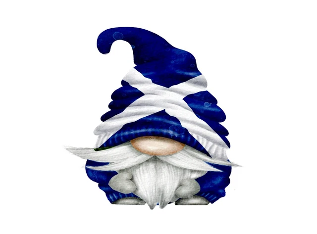 CARINO BOY GONK Gnomo Con Scozzese Scozia Bandiera Vinile Auto Adesivo ...