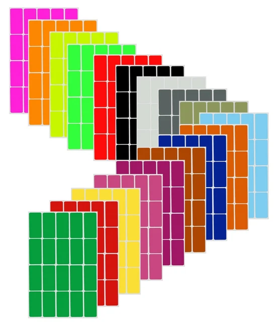 RECTANGLE COLOR CODING Stickers 1.57 x 0.75 Inch Assorted Color Labels ...