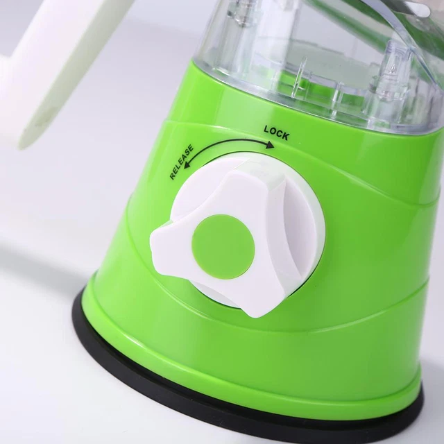 MANUAL VEGETABLE FRUIT Rotating Cutter Potato Cheese Round Slicer ...