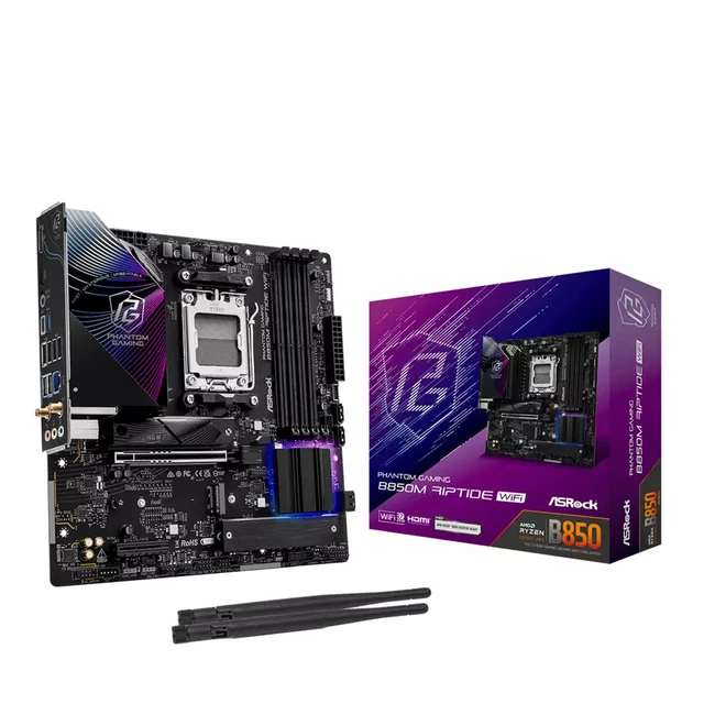 ASROCK MOTHERBOARD B850 AM5 mATX DDR5 Wi-Fi 7 PCIe 5.0 x16 B850M ...
