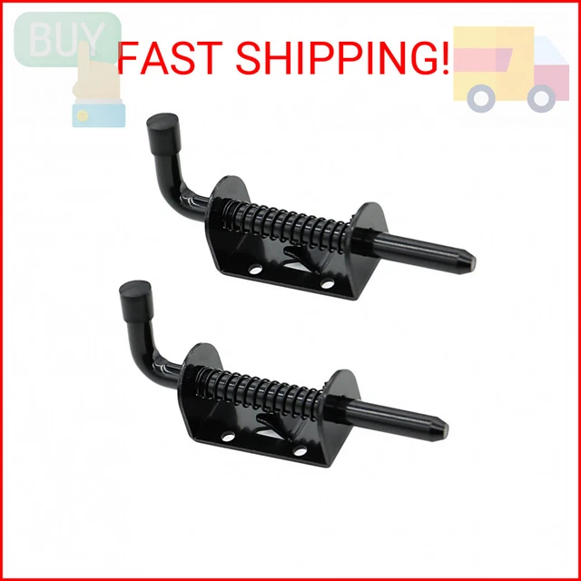 2 PACKS 5 Inch Spring Loaded Barrel Bolt Latch Pin, Heavy Duty Steel ...