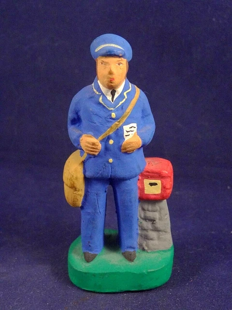 ANCIEN SANTON FACTEUR postier signé CHAVE terre cuite AUBAGNE FRANCE ...