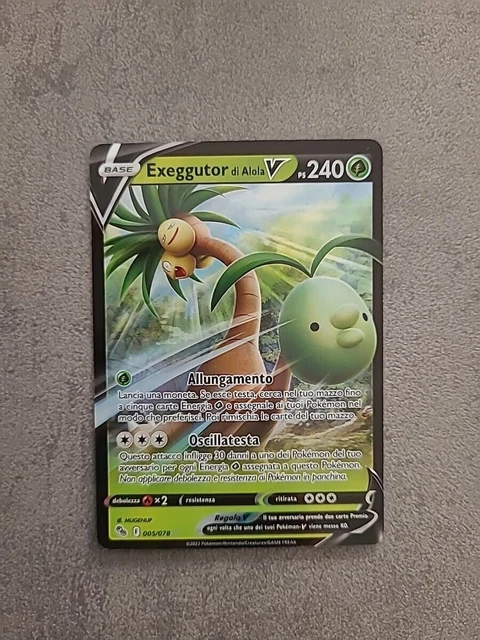 CARTA POKEMON EXEGGUTOR di Alola V ITA | NM | 005/078 Pokemon Go ...