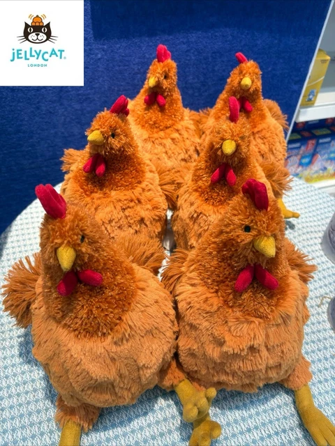JELLYCAT CECILE CHICKEN Soft Plush Toy New Jelly Cat Stuffed Rooster ...