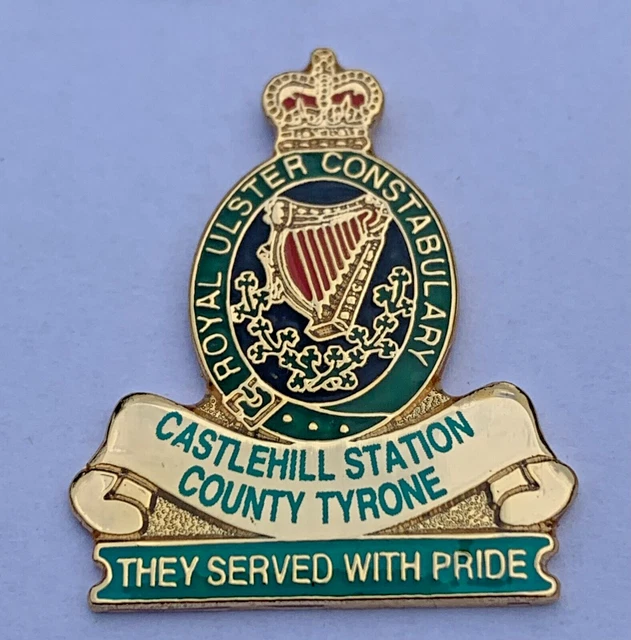 RARE CASTLEHILL RUC CO. TYRONE STATION RUC POLICE CREST psni irish pin ...