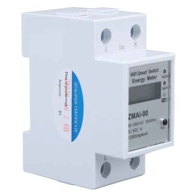 NEW SINGLE PHASE Energy Meter WiFi Metering Switch Electric Meter APP ...