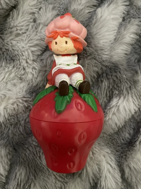 VINTAGE STRAWBERRY SHORTCAKE Music Box Plastic Jewelry Box With Mirror ...