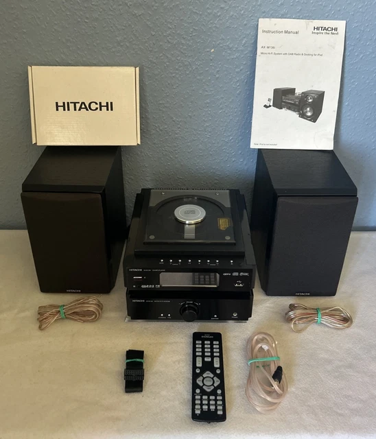 HITACHI AX-M136I CD USB MP3 DAB FM Radio Micro Hi-Fi Black Music System ...