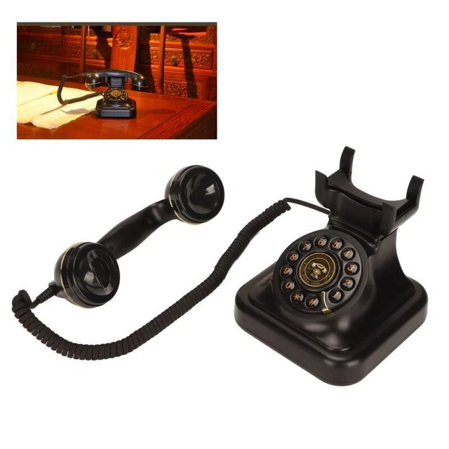 VINTAGE RETRO LANDLINE Phone Corded Telephone with Disc Buttons Classic ...
