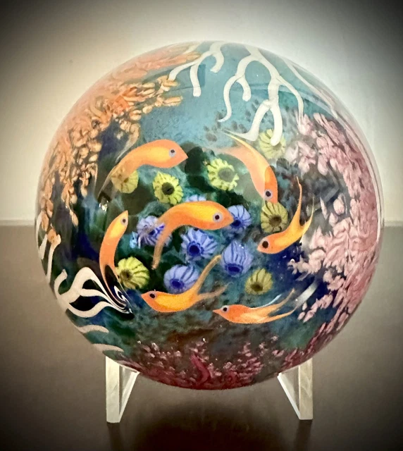 CATHY RICHARDSON CORAL Reef School of Fish Large Compound Paperweight ...