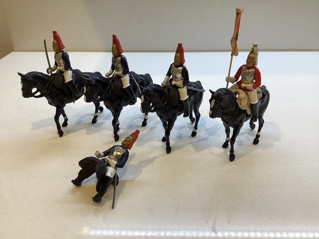 VINTAGE BRITAINS CEREMONIAL Horse guards Mounted Metal Toy Soldiers ...