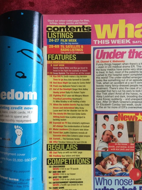 WHAT'S ON TV 10-March-2001 Nathaniel Parker Rick Astley Robert Taylor ...