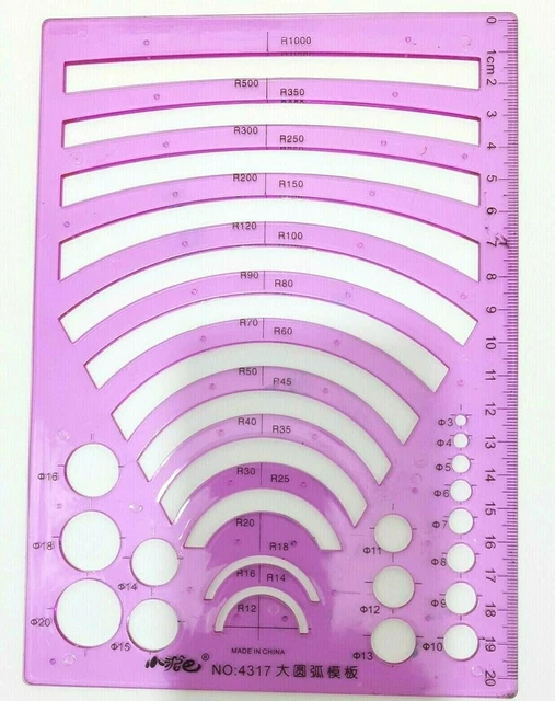CIRCLE RADIUS STENCIL Arc Template Technical Drawing Drafting Artists ...