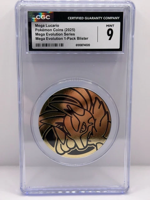 POKEMON 2025 MEGA Lucario Coin (Large) Mega Evolutions CGC 9 Mint £31. ...