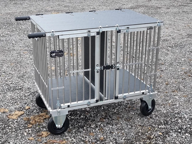 TITAN 1 & 2 Berth GIANT Aluminium Dog Show Trolley with 8" All Terrain ...