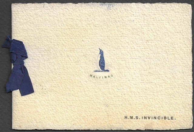HMS INVINCIBLE. GENUINE Christmas Card. Royal Navy. Dreadnought ...