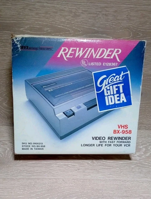 VINTAGE BVI BROADAX VHS VIDEO BX-958 REWINDER & FAST FORWARD IN BOX ...