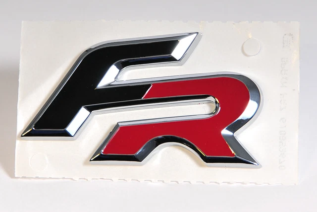 ORIGINAL SEAT EMBLEM/LETTERING/LOGO "FR" in black/chrome/red studding £ ...