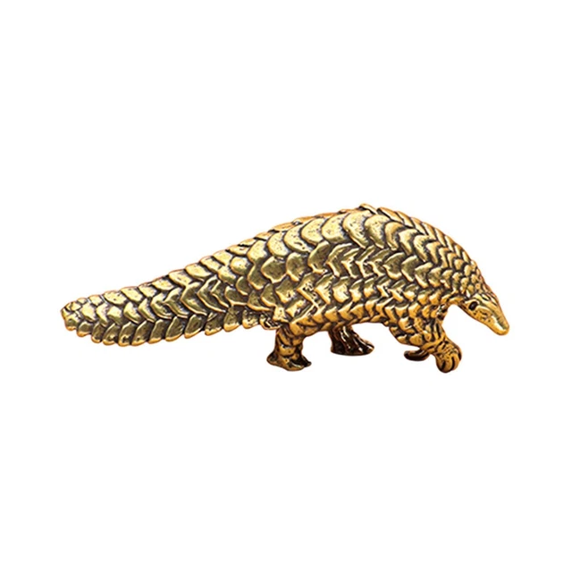 PANGOLIN STATUE BOOKSHELF Cabinet Wedding Gift Antique Brass Pangolin ...