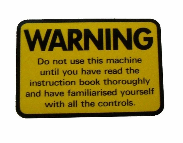 NEW YELLOW WARNING Safety Sticker For Machine Lathes - Direct From ...
