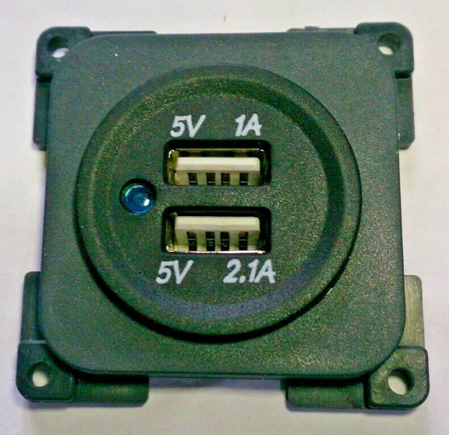CARAVAN VW CAMPER Motorhome 12v Double Twin USB Charger socket CBE C ...
