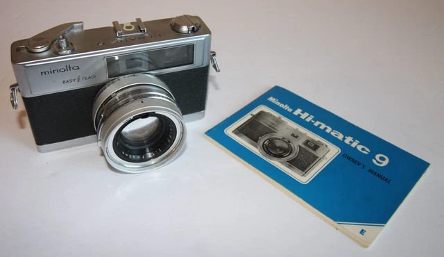 MINOLTA HI-MATIC 9 "Easy Flash" Vintage 1960s film Camera; 45mm f1.7 ...