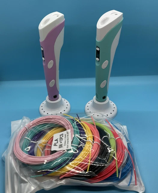 3D PRINTING PEN Set DIY Drawing Printer 10 Colours PLA Filament Gift ...
