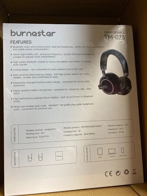CASQUE SANS FIL Burnester casque TM-073 Bluetooth EUR 40,18 - PicClick FR