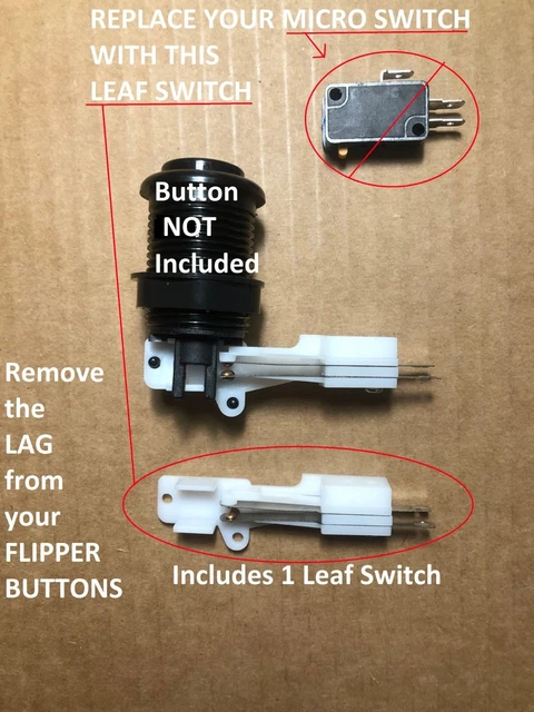 ALP LEAF SWITCH Replacement Pinball Flipper Buttons Arcade 1up Game ...