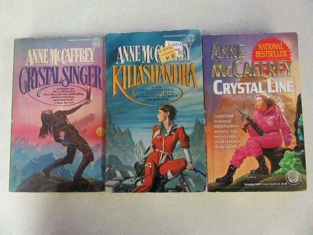 COMPLETE SET (3) ANNE MCCAFFREY Vintage Sci Fi Books Novel CRYSTAL ...