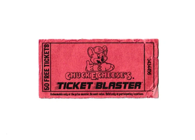 RARE: CHUCK E. Cheese's Ticket Blaster 25 Tickets Original Prize Redeem ...
