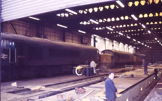 35MM SLIDE BRITISH Rail Br Diesel Class 45 Loco - 45005/015/145 Toton ...