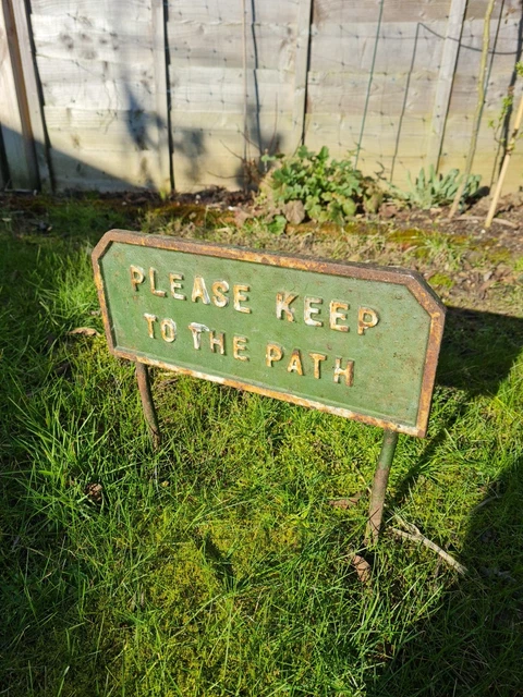 VINTAGE ANTIQUE VICTORIAN Cast Iron Please Keep To The Path Sign £99.51 ...