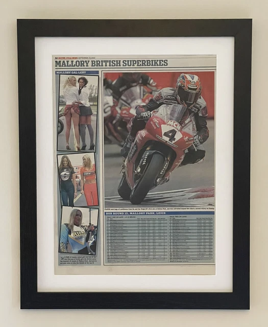 BRITISH SUPERBIKES STEVE Plater Mallory Park Poster Original + Framed ...
