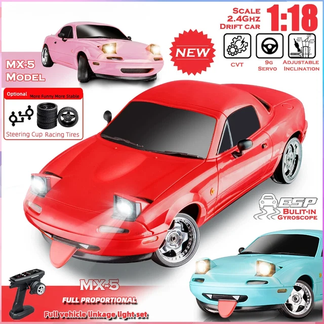 RC DRIFT CAR 2.4GHz RWD with ESP Gyroscope on-Road LED Lights Full ...