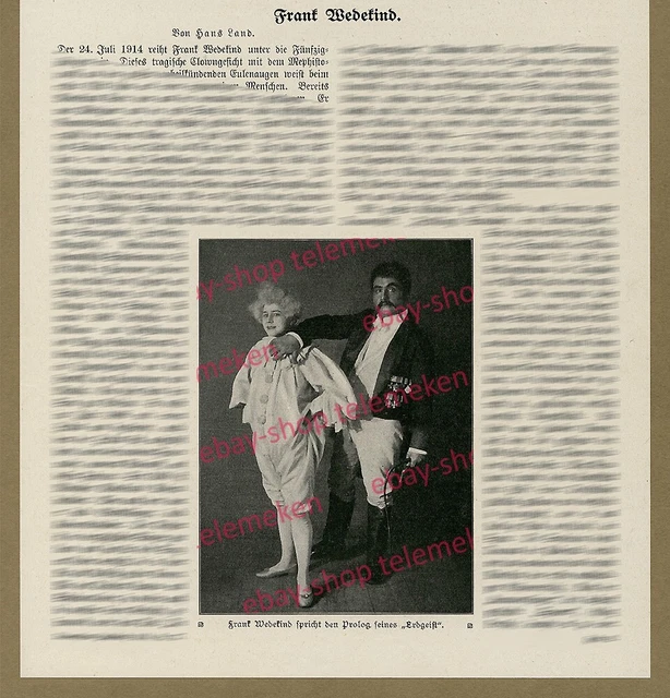 WILLINGER FR. WEDEKIND Tilly Newes Eysoldt Theater Erdgeist Tragödie ...