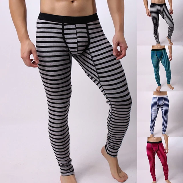 LEGGINGS THERMIQUES CONFORTABLES et serrés pour hommes en coton Johns longs sou EUR 15,35 ...