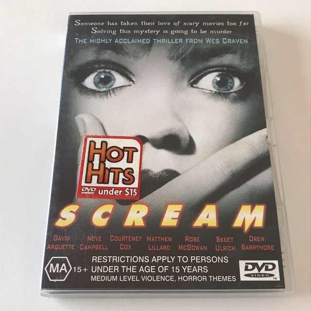 SCREAM DVD REGION 4 PAL The Original Movie Neve Campbell David Arquette ...