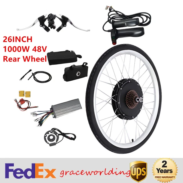 26& REAR WHEEL Electric Bicycle Conversion Kit E-Bike Motor Hub Kit ...