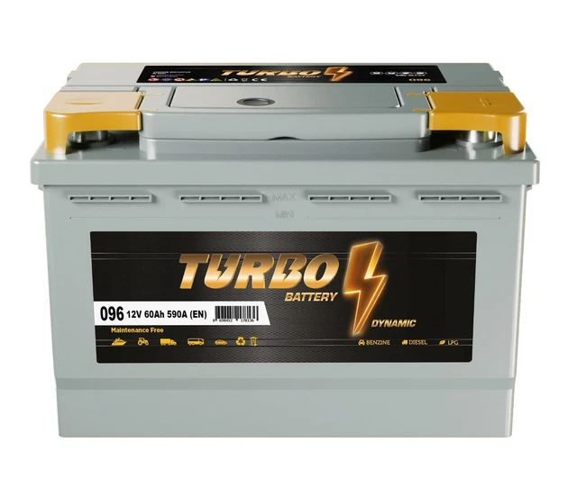 TURBO CAR BATTERY SMF 12V 60Ah 590CCA T1 B13 For Mercedes Sprinter 3-T ...