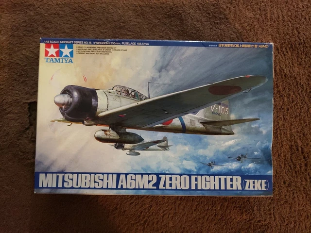 TAMIYA MITSUBISHI A6M2 Zero Fighter (ZEKE) 1/48 Scale Model Airplane Kit 61016 EUR 13,85 ...