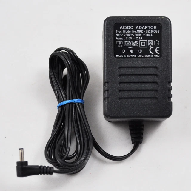 ADAPTATEUR AC/DC MERRY King MKD-752100GS / 7,5V 2,1A bloc d'alimentation adaptateur d ...