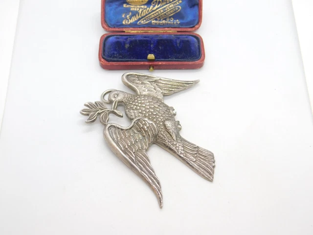 LARGE STERLING SILVER Dove of Peace Masonic Jewel Medallion 1927 ...