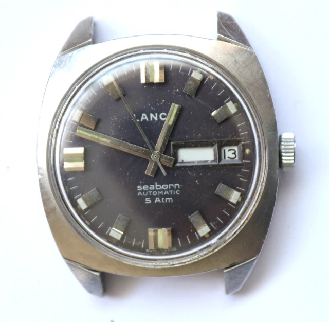 VINTAGE LANCO SEABORN Automatic Watch. Runs, Spares/Repair Due To Faded Day/Date £39.00 ...