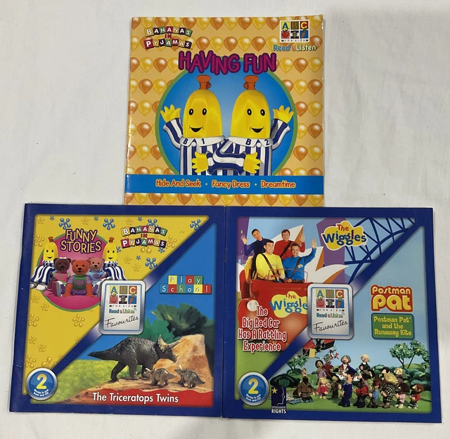 ABC FAVOURITES READ & Listen 7 Stories 3 Books Wiggles, Bananas Postman ...